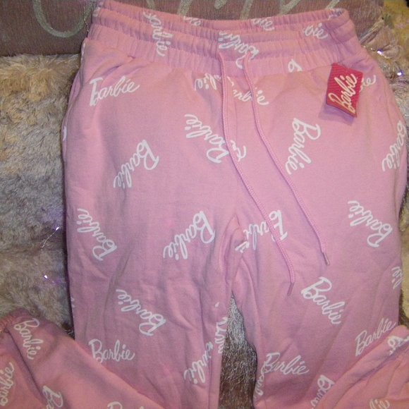 Barbie | Pants & Jumpsuits | Barbie Sweatpants Joggers Pink W All Over ...